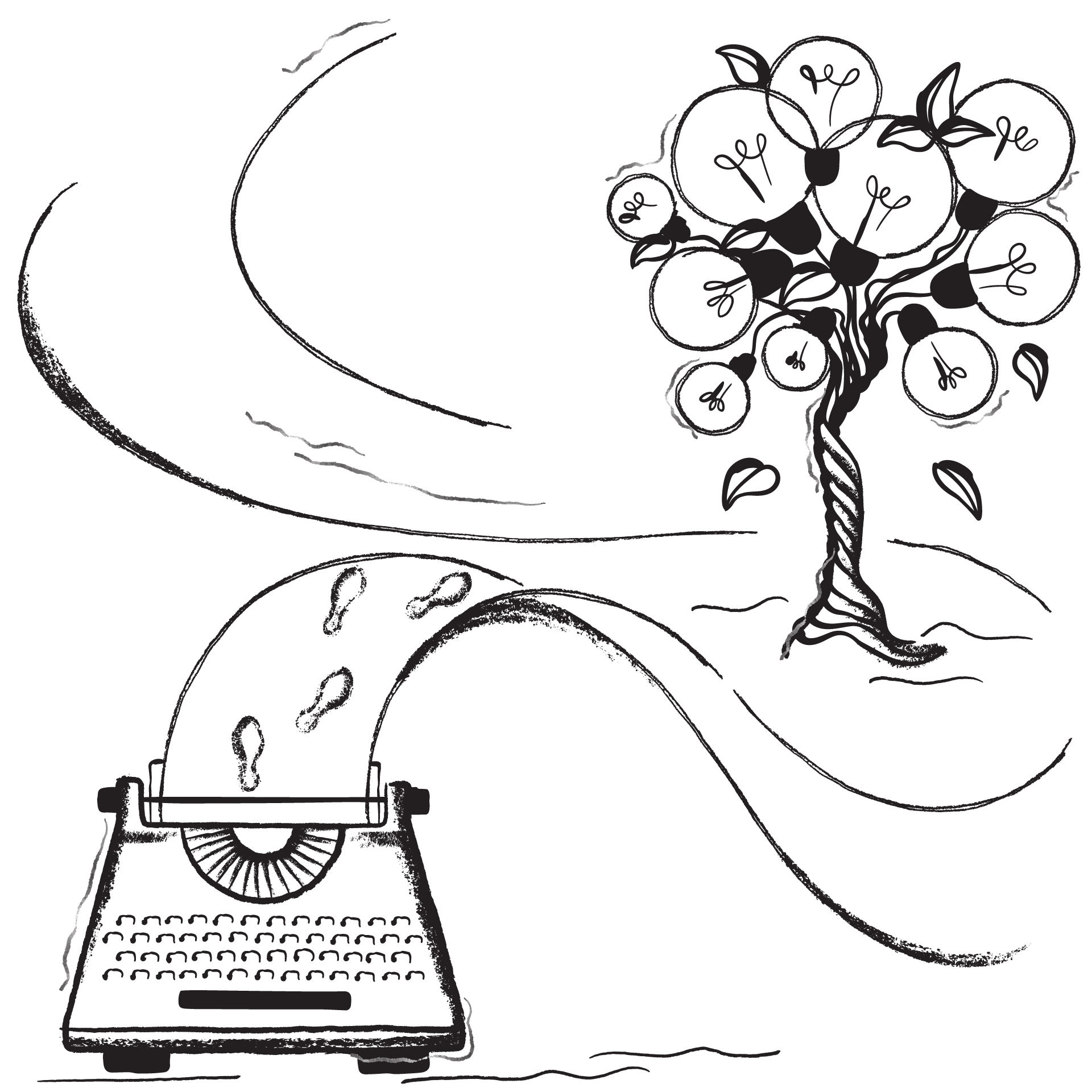 abstract typewriter cartoon